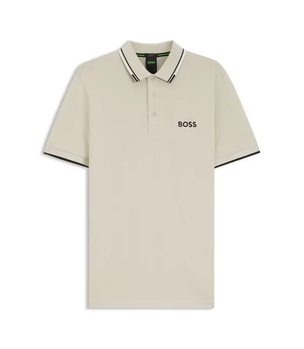 BOSS Active Paddy Regular-fit Polo Shirt In Quick-dry Stretch Pique - Light Beige