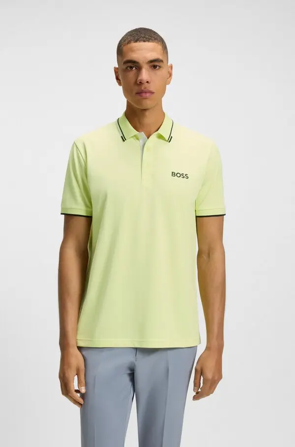 BOSS Active Paddy Regular-fit Polo Shirt In Quick-dry Stretch Pique - Light Green