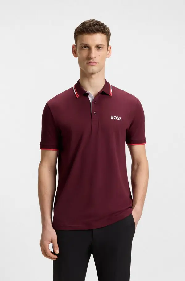 BOSS Active Paddy Regular-fit Polo Shirt In Quick-dry Stretch Pique - Red