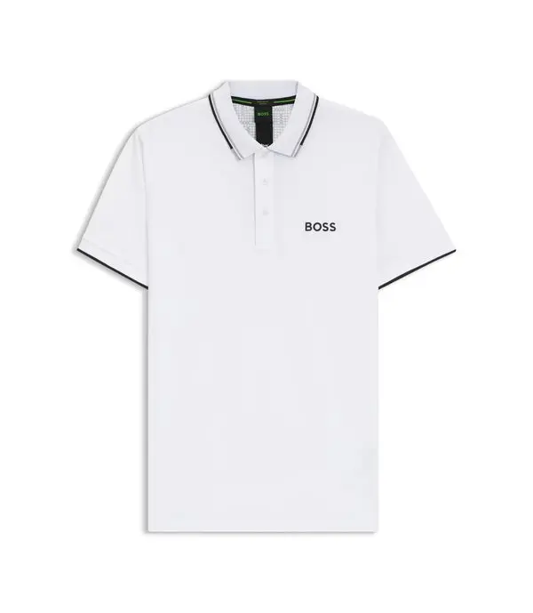 BOSS Active Paddy Regular-fit Polo Shirt In Quick-dry Stretch Pique - White