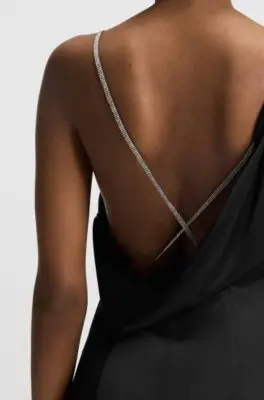 Hugo Maxi Dress With Rhinestone Straps