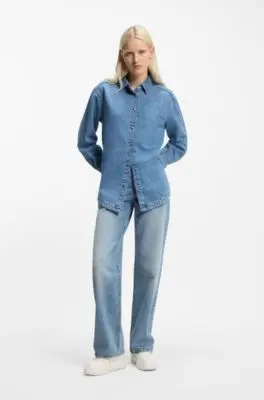 Hugo Wide-leg Rigid Denim Jeans