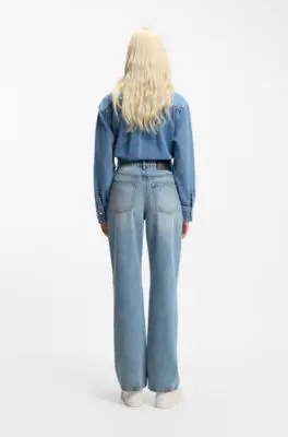 Hugo Wide-leg Rigid Denim Jeans