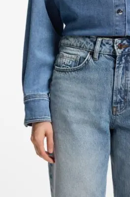 Hugo Wide-leg Rigid Denim Jeans