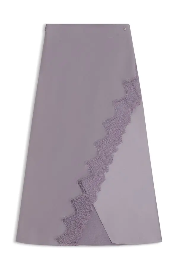 BOSS Lace-trim Wrap Maxi Skirt - Light Purple