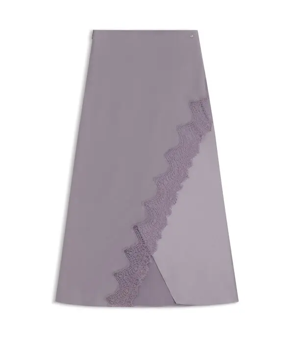 BOSS Lace-trim Wrap Maxi Skirt - Light Purple