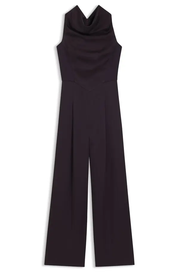 BOSS Sablé Jumpsuit With Draped Neckline - Light Purple