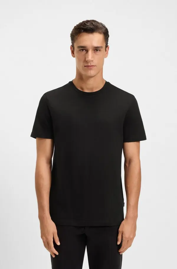 BOSS Slim-fit T-shirt In Mercerized Cotton - Black