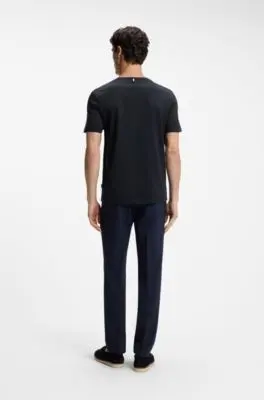 BOSS Slim-fit T-shirt In Mercerized Cotton - Dark Blue