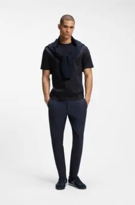 BOSS Printed-graphic T-shirt In Mercerised Cotton