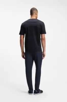 BOSS Printed-graphic T-shirt In Mercerised Cotton