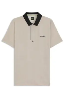 BOSS Paddy Polo Shirt In Quick-dry Stretch Jersey - Beige