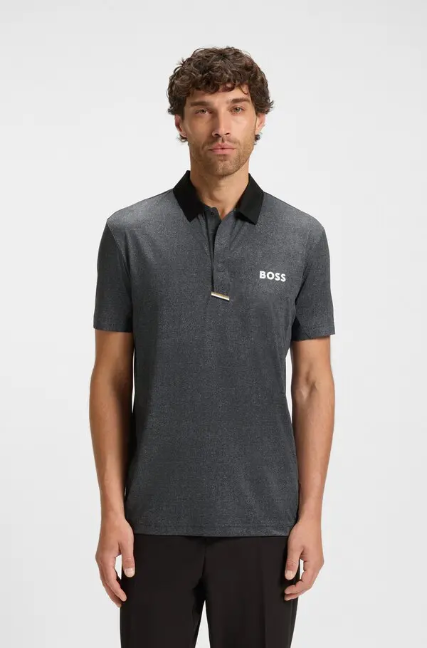 BOSS Paddy Polo Shirt In Quick-dry Stretch Jersey - Dark Grey