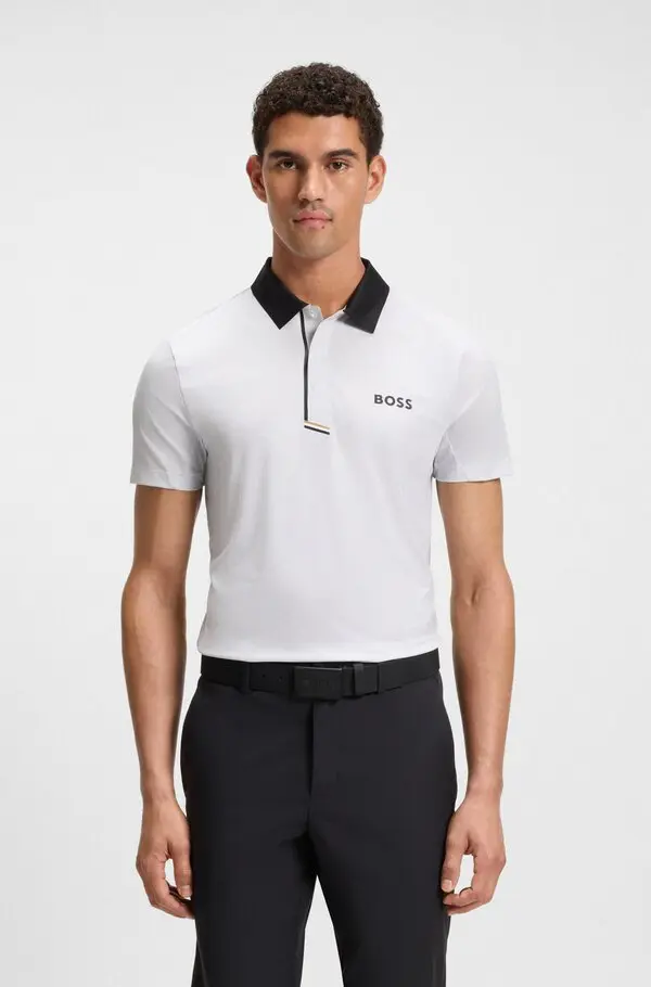 BOSS Paddy Polo Shirt In Quick-dry Stretch Jersey - White