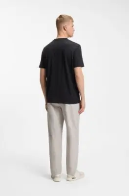 BOSS Printed-artwork T-shirt In Cotton Jersey - Black