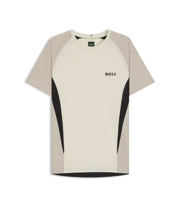 BOSS Slim-fit T-shirt With Color-blocking - White