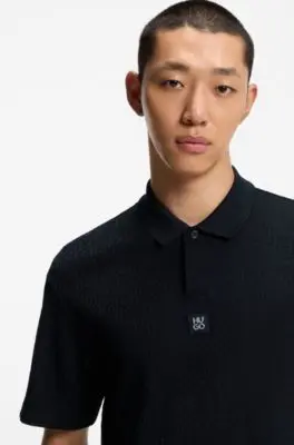 Hugo Jacquard-pattern Polo Shirt In A Relaxed Fit
