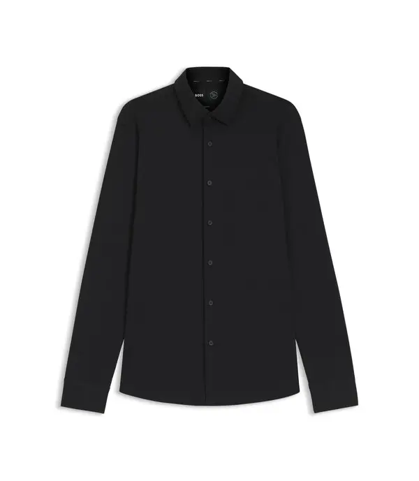 BOSS Slim-fit Shirt In A Performance-stretch Cotton Blend - Black