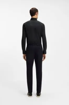 BOSS Slim-fit Shirt In A Performance-stretch Cotton Blend - Black