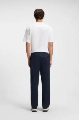 BOSS Quilted-jacquard Tracksuit Bottoms In A Regular Fit