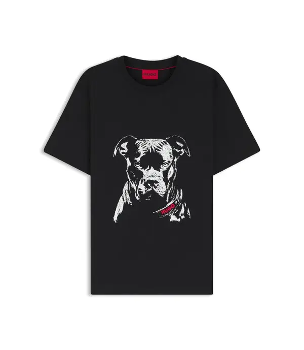 Hugo Dog-artwork T-shirt In Cotton Jersey