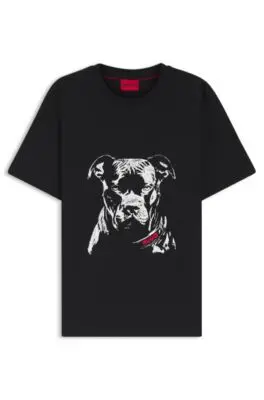 Hugo Dog-artwork T-shirt In Cotton Jersey