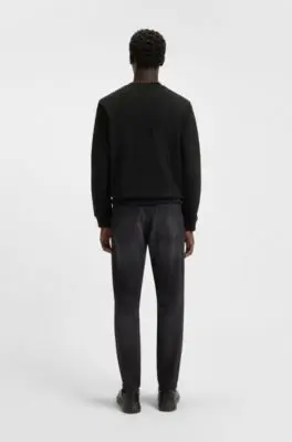 Hugo Cotton-terry Sweatshirt With Logo Label - Black