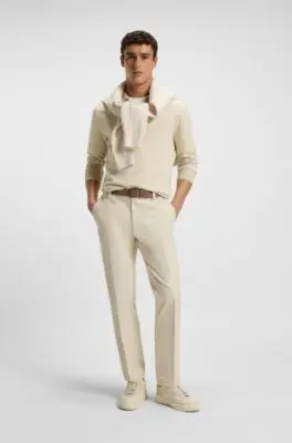 BOSS Mercerised-cotton Polo Shirt With Two-tone Structure