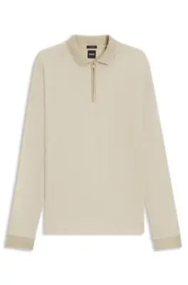 BOSS Mercerised-cotton Polo Shirt With Two-tone Structure