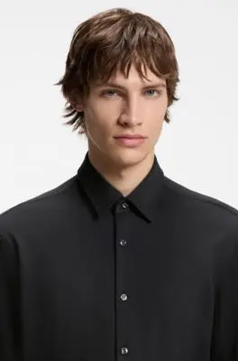 Hugo Slim-fit Shirt In Performance-stretch Jacquard