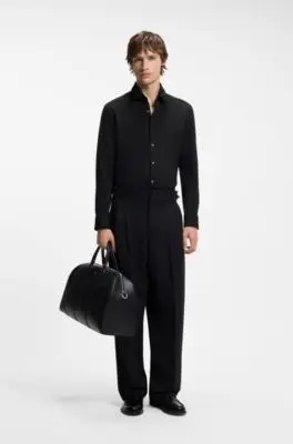 Hugo Slim-fit Shirt In Performance-stretch Jacquard