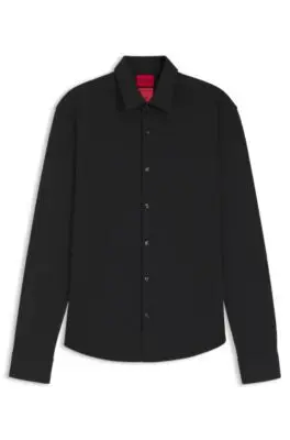 Hugo Slim-fit Shirt In Performance-stretch Jacquard
