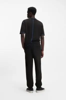 Hugo Logo-artwork Tracksuit Bottoms In Cotton Terry