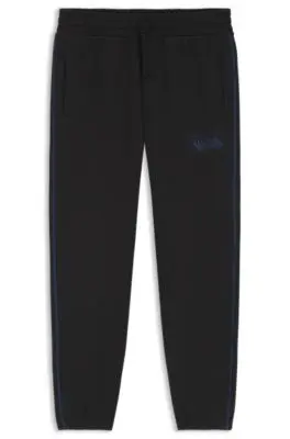 Hugo Logo-artwork Tracksuit Bottoms In Cotton Terry