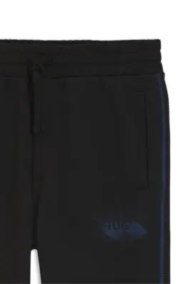 Hugo Logo-artwork Tracksuit Bottoms In Cotton Terry