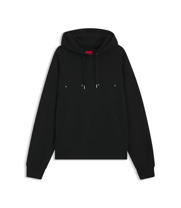 Hugo Cotton-terry Hoodie With Graphic Print And Embroidered Logo
