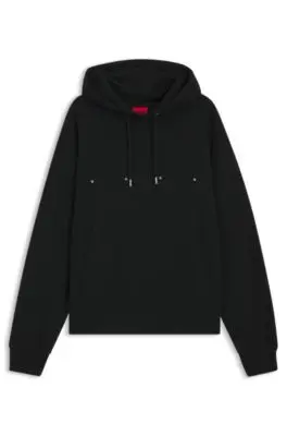 Hugo Cotton-terry Hoodie With Graphic Print And Embroidered Logo