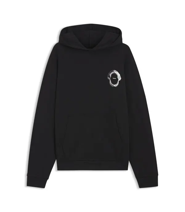 Hugo Cotton Terry Hoodie With Marine Artwork
