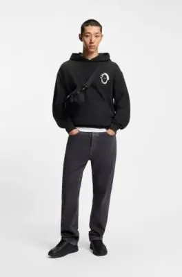 Hugo Cotton Terry Hoodie With Marine Artwork