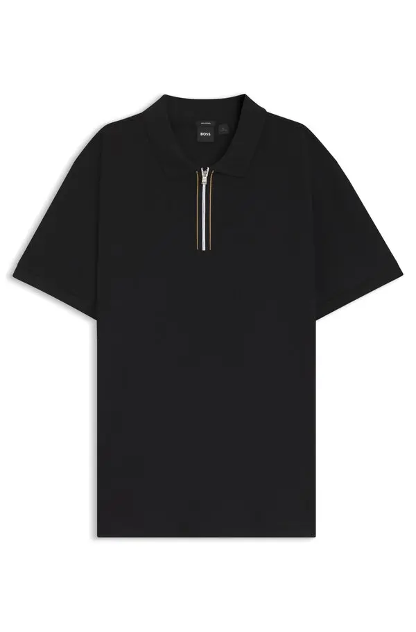 BOSS Regular-fit Polo Shirt In Mercerized Cotton - Black