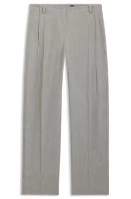 BOSS Regular-fit Trousers In Sharkskin Twill