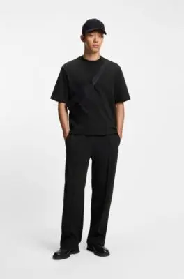 Hugo Overlock-stitch T-shirt In A Relaxed Fit