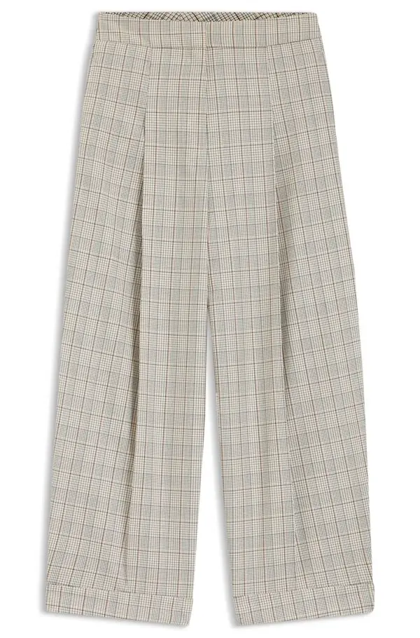 BOSS Checked Oversized-fit Trousers