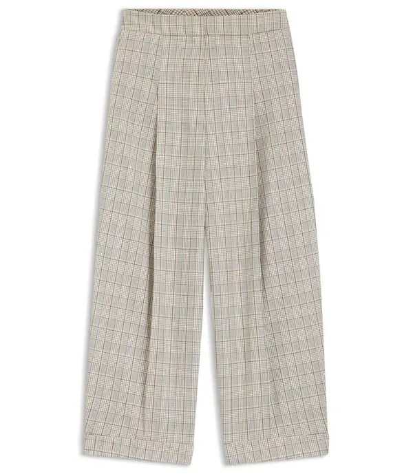 BOSS Checked Oversized-fit Trousers