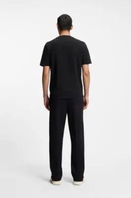 Hugo Rubber-logo T-shirt In Cotton Jersey - Black