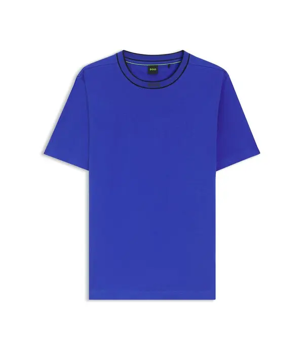 BOSS Cotton T-shirt With Logo Crew Neck - Blue