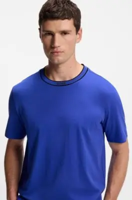 BOSS Cotton T-shirt With Logo Crew Neck - Blue