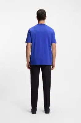 BOSS Cotton T-shirt With Logo Crew Neck - Blue