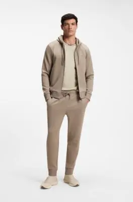 BOSS Cotton T-shirt With Logo Crew Neck - Light Beige