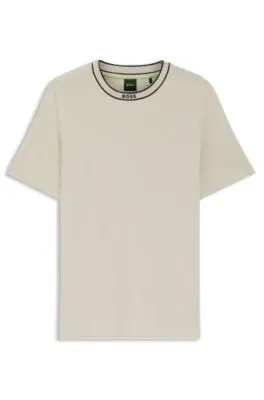BOSS Cotton T-shirt With Logo Crew Neck - Light Beige